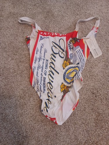 NWT Vintage Budweiser Beer Swimsuit Swim Anheuser-Busch Women's Bathing ...