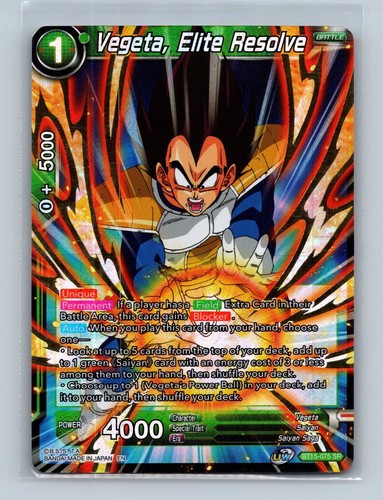 Dragonball Super CCG Vegeta, Elite Resolve BT15-075 SR Foil Saiyan Showdown | eBay
