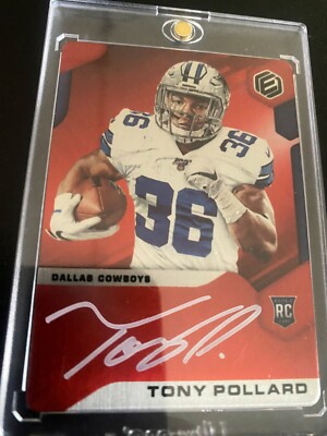 2019 Elements Tony Pollard Auto Red /25 Rookie RC DALLAS COWBOYS | eBay