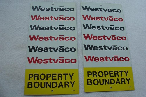 Westvaco Property Boundary Metal Sign Tag Lot of 2 | eBay
