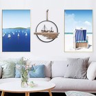Nautical Wood Wall Decoration Rustic Wooden Hanging Circle Ocean Home ...