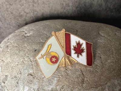 Vintage Enamel Canada Maple Masonic Mystic Shriner Flags Badge Brooch ...