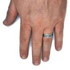 Genuine Sterling Silver Ring 8mm Band Footsteps Solid Hallmarked 925 ...