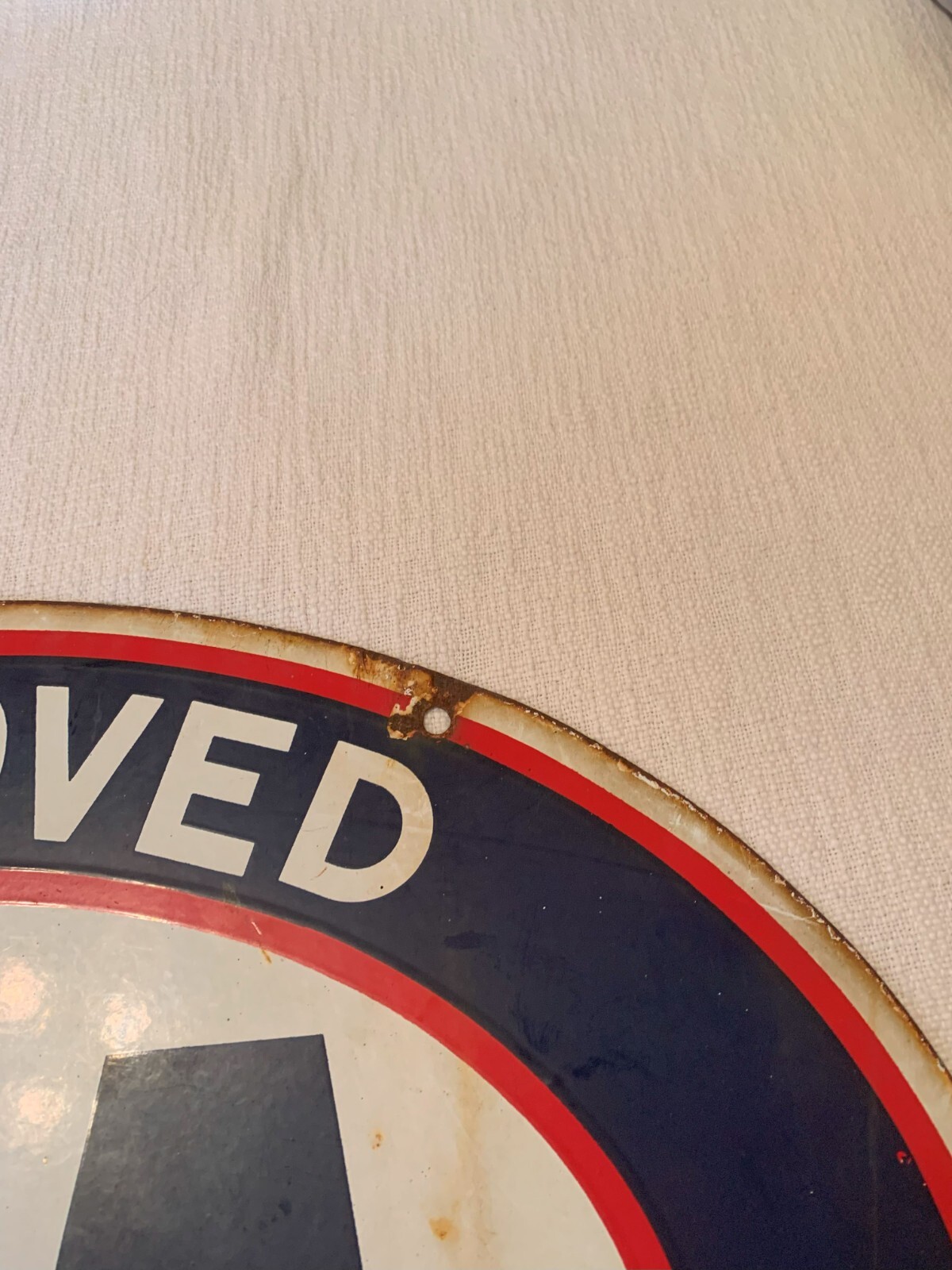 LARGE Vintage Double Sided AAA "Approved Motel" Sign - Porcelain ...