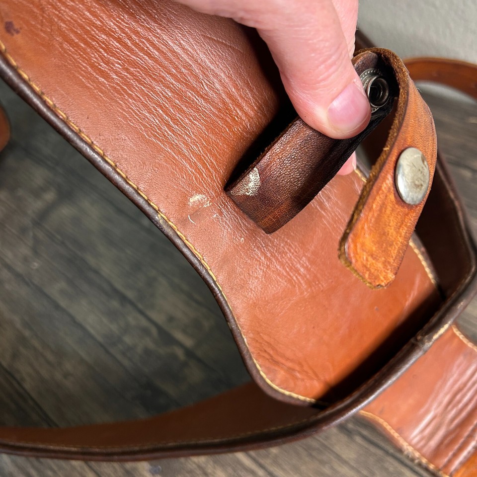 LEATHER Western Gun Holster and Wide Belt Brown Tooled Bullet Loops ...