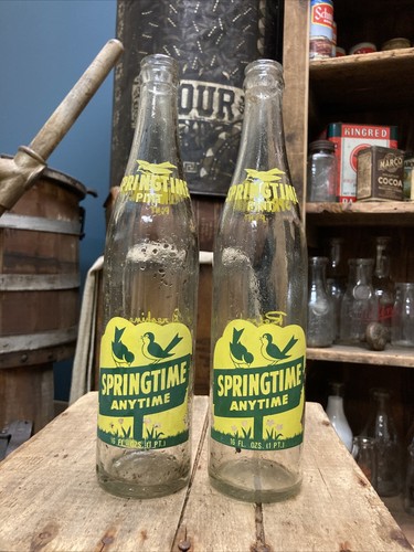 Vintage 16 oz Springtime Beverages Glass Soda Bottles Sheboygan ...