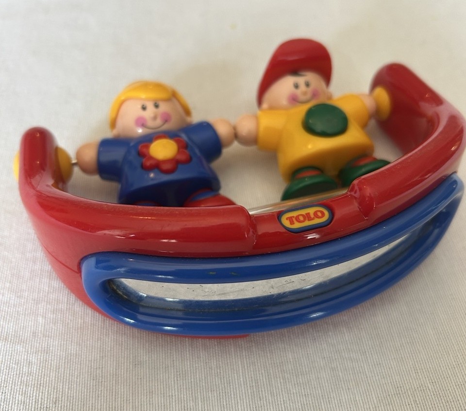 Vintage Rare Tolo Boy & Girl Rocking Rattle Developmental BABY EINSTEIN ...