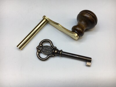 Original Howard Miller Grandfather Clock Antique Finish Door Key and ...