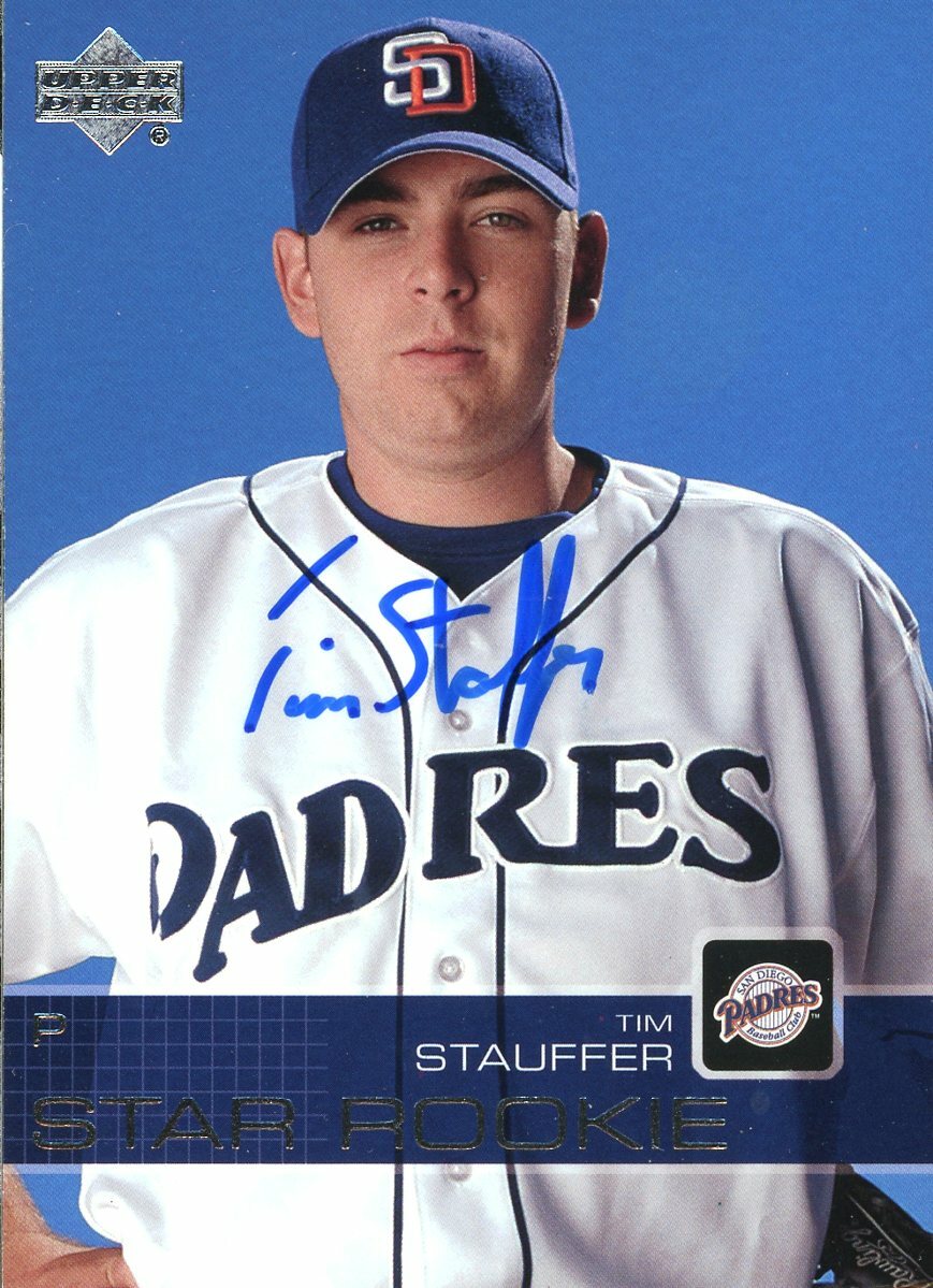 2003 Upper Deck TIM STAUFFER Signed Card autograph PADRES RC TWINS METS ...