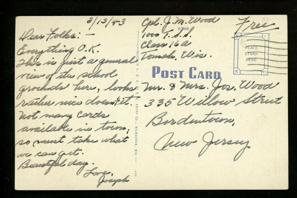 Military Base postcard Army Air Force Radio Techincal School Tomah ...