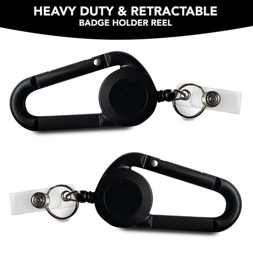 3pcs Badge Holder Reel ID Card Business Security Pull Key Tag Clip ...
