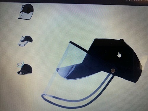 Baseball Caps ( 2 ) with Protective Face Shield one Black and one Blue ...