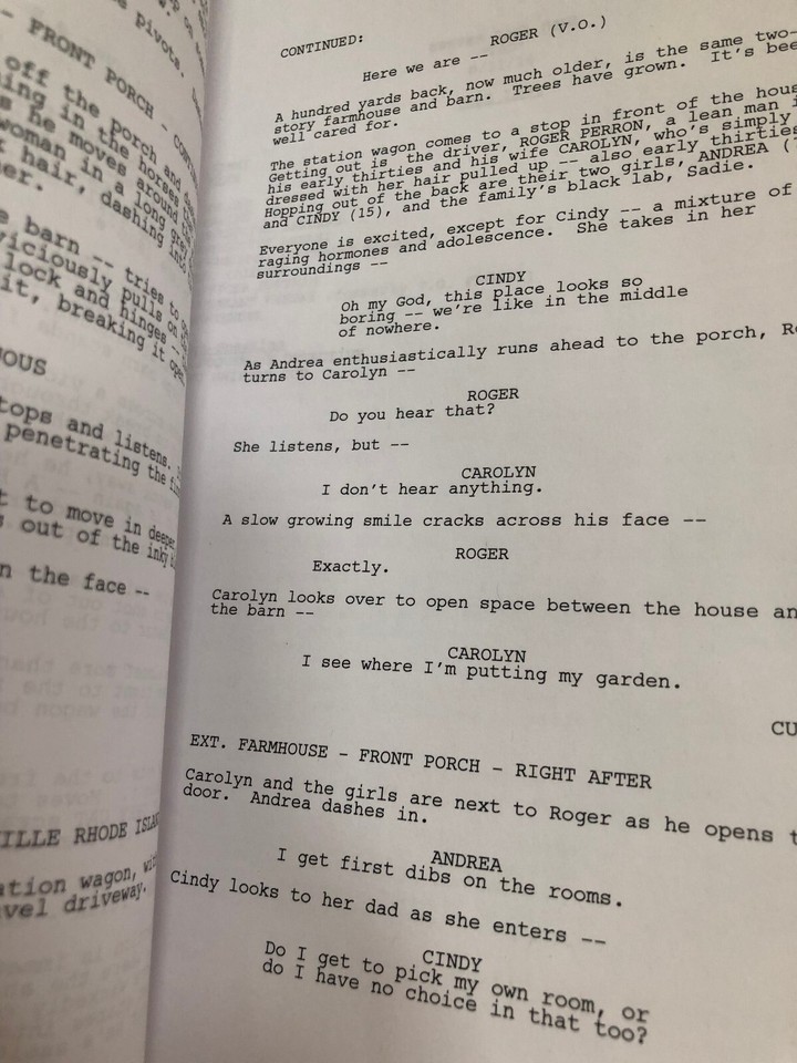 The Conjuring Horror Movie Script 114 Pages Joey King, Patrick Wilson ...