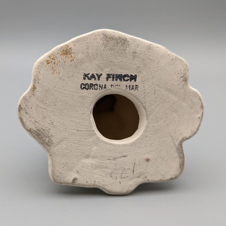 Vtg Kay Finch Praying Angel Figurine, California Pottery, White Blue ...