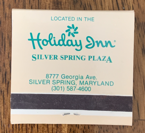 Holiday Inn Silver Spring Plaza Maryland Matchbook #0892 | eBay