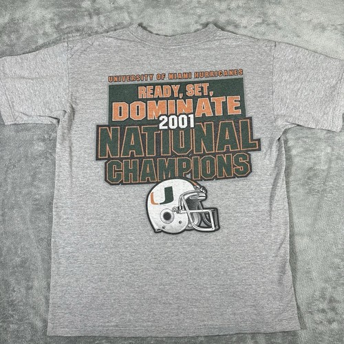 VINTAGE 2001 Miami Hurricanes National Championship Shirt Men's M Gray ...