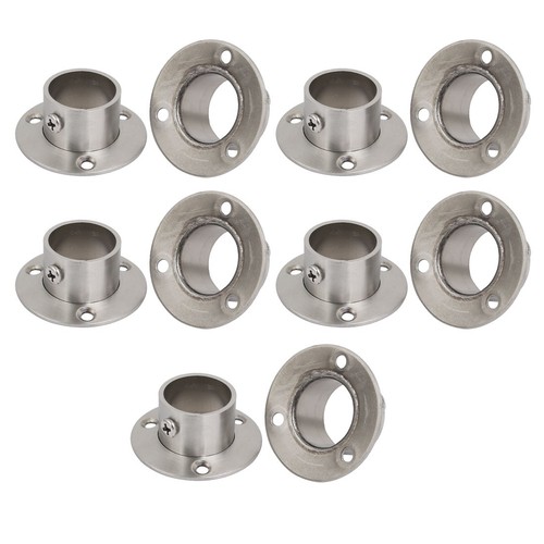 10 Pcs 25mm Dia Stainless Steel Rail Rod End Flange Support Bracket for ...