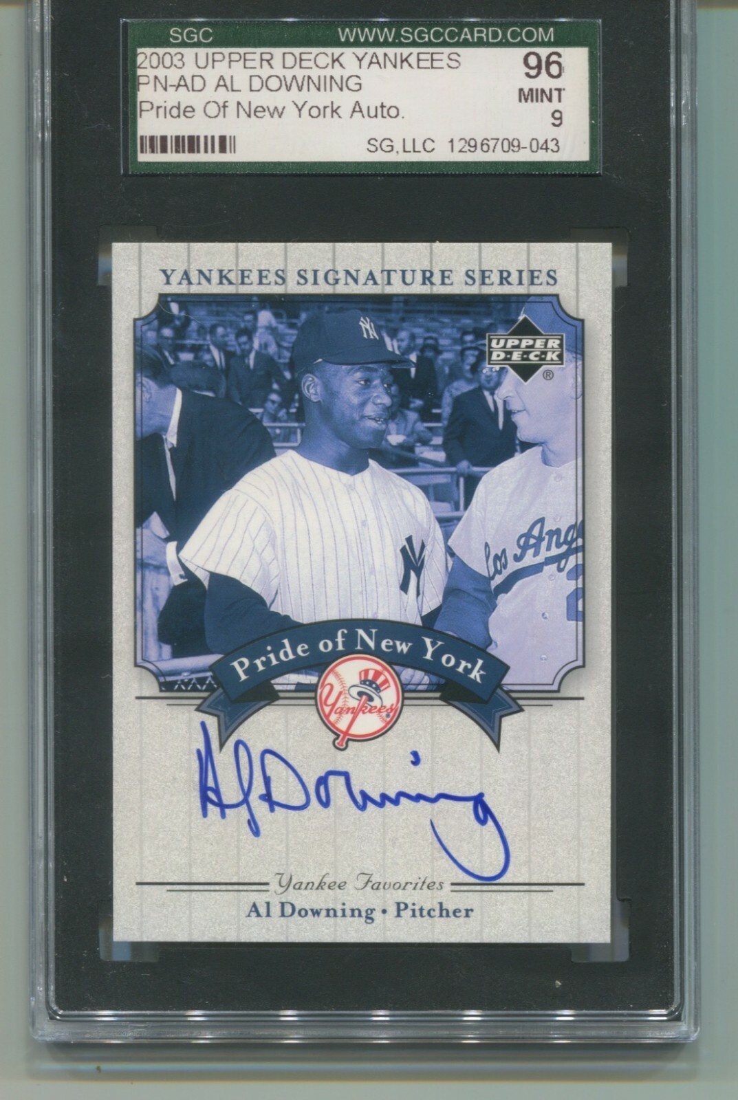 2003 Upper Deck Yankees Signature Series New York AL DOWNING AUTO SGC 9 ...