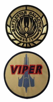 Battlestar Galactica Themed 3 1/2" Wide Embroidered Iron on Patch Set ...
