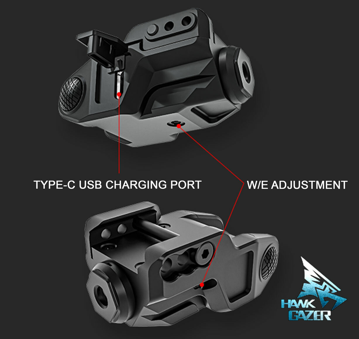 Hawk Gazer LG-X Rechargeable Green Laser Sight for Subcompact Pistols ...