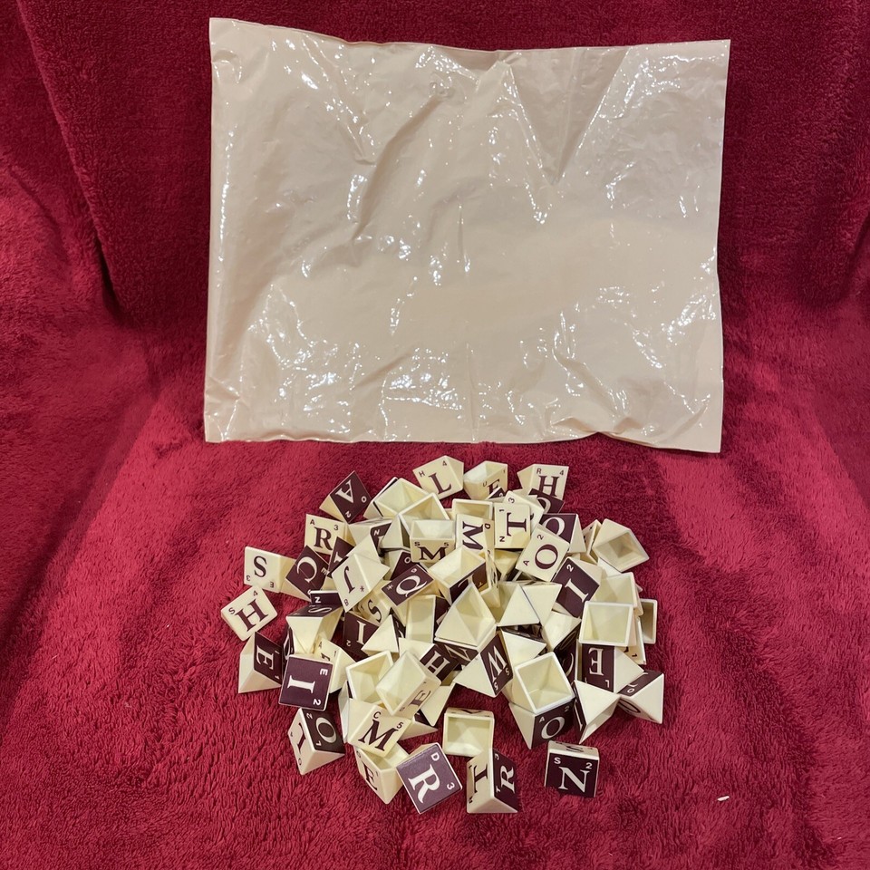 Vintage 1983 Option The Double-sided Word Game Pieces 95 Letter Pieces ...