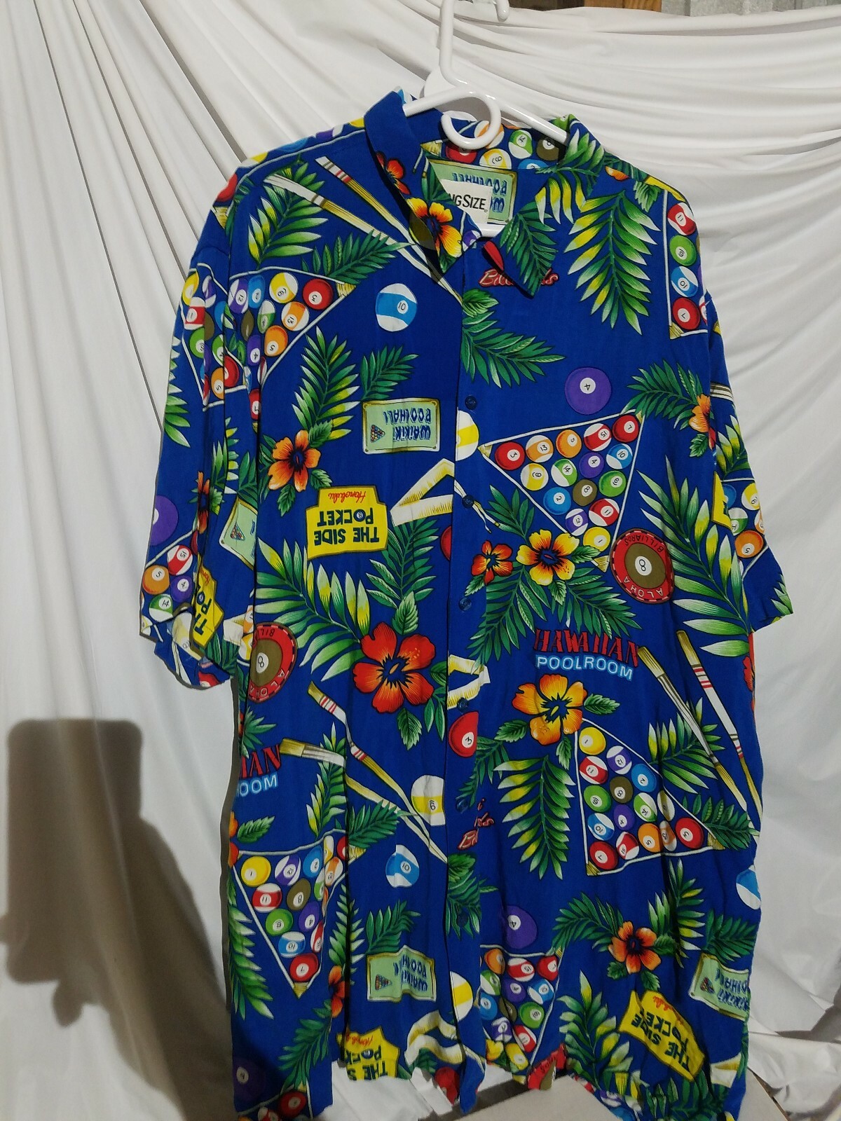 King Size Pool Billiards Bar Beer Booze Floral Hawaii… - Gem