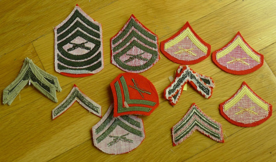 USMC Female Chevron Lot Master Sergeant Staff Sergeant Corporal PFC ...