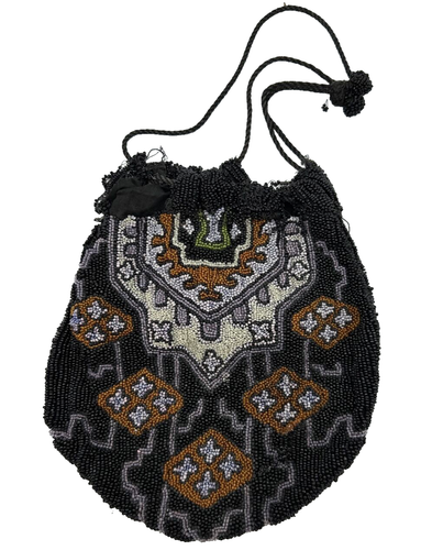 Antique Art Deco Nouveau Micro Bead 1920s Flapper Purse Cinch Bag | eBay