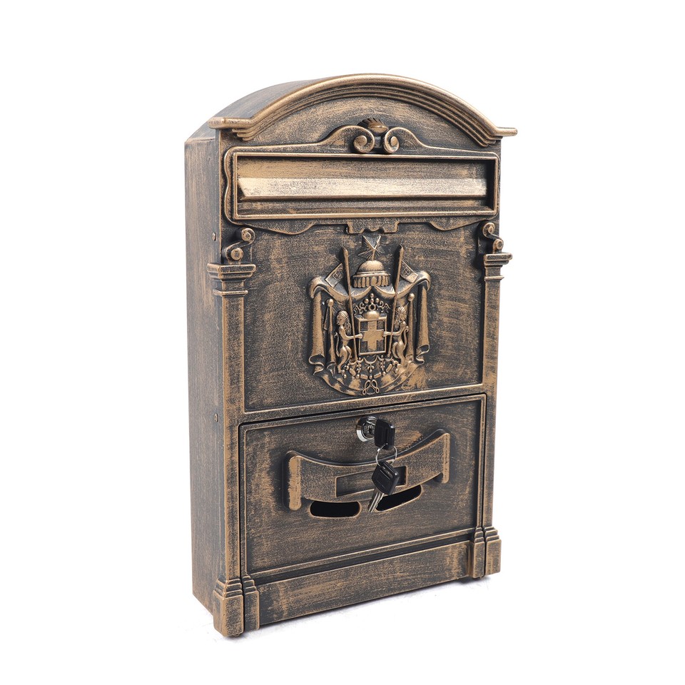 European Retro Wall-mounted Mailbox Security Vintage Mail Drop Box W ...