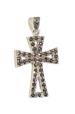 STERLING SILVER & MARCASITE CROSS PENDANT #5G200431 | eBay