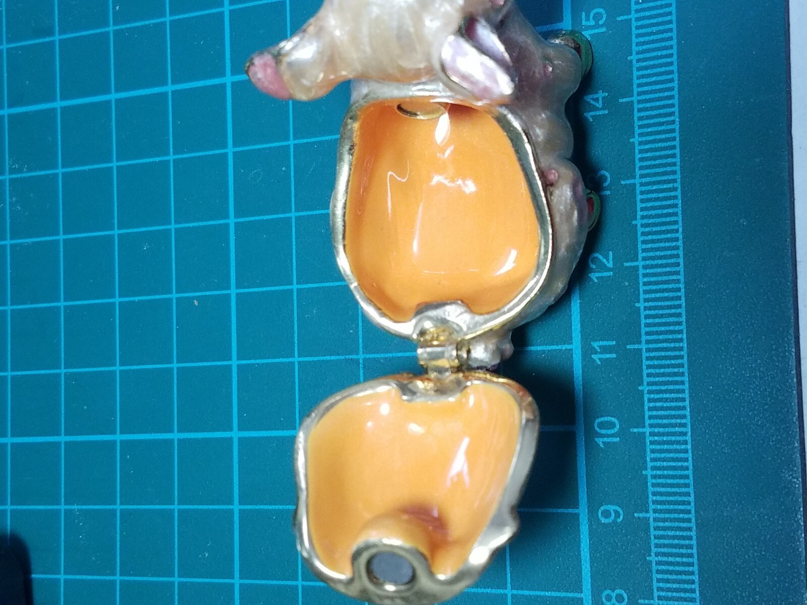 Vintage Arora Hidden Treasures Pink Enamel Pig Trinket Box Stamped ...