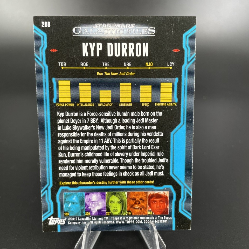 2012 Star Wars Topps -Kyp Durron-Jedi Master #208 Galactic Files ...