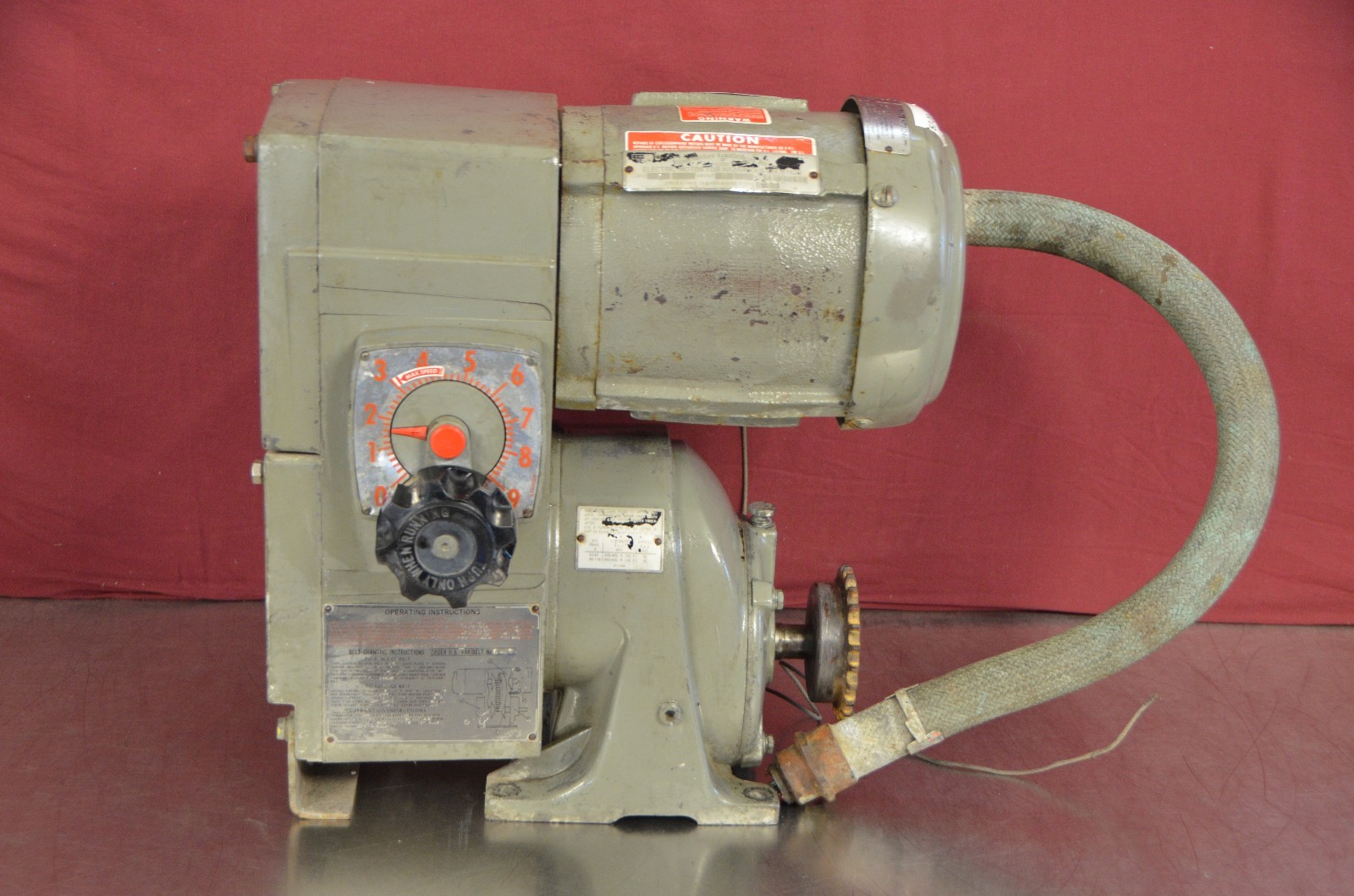 US Motors Varidrive VAV-EF-GR Gearmotor 1/2 HP 1710 RPM 6:1 Gear Ratio ...