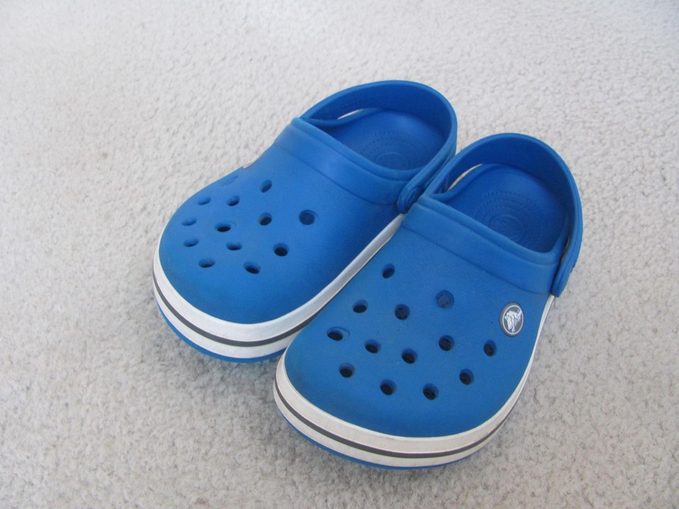 Crocs Boy's Blue and White Colored Rubber Clogs Youth Size 1 | eBay