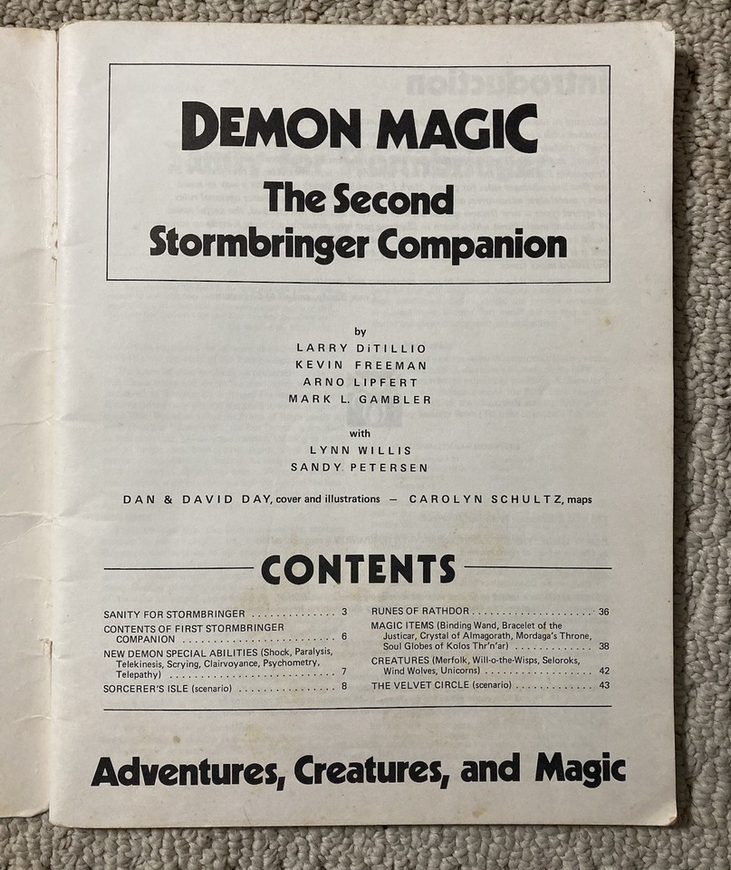 DEMON MAGIC-THE SECOND STORMBRINGER COMPANION; Chaosium #2103, 1985 ...