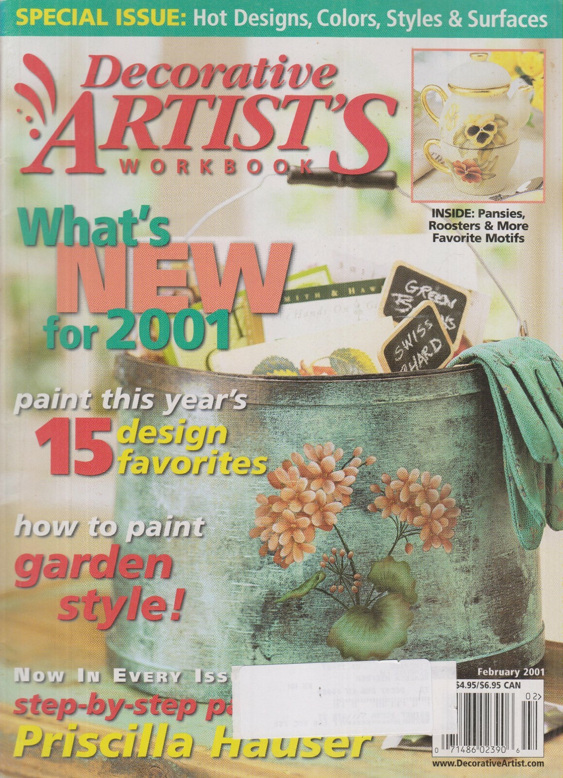 Decorative Artist's Workbook February 2001 Hot Designs, Colors, Styles ...