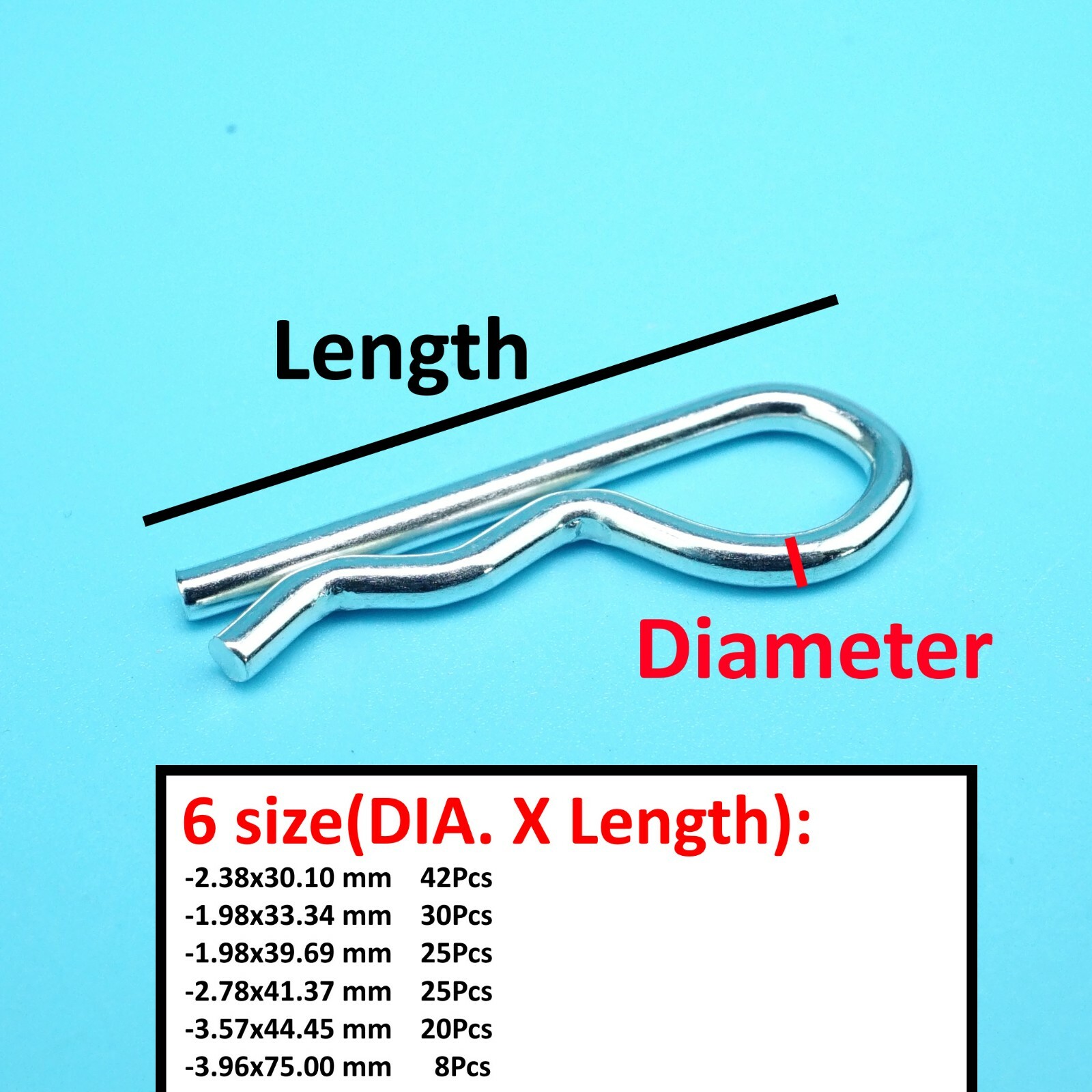 Hinch Pin R Clip Assortment Kit 150pc Car Farm Trailer Lock F Pin ...