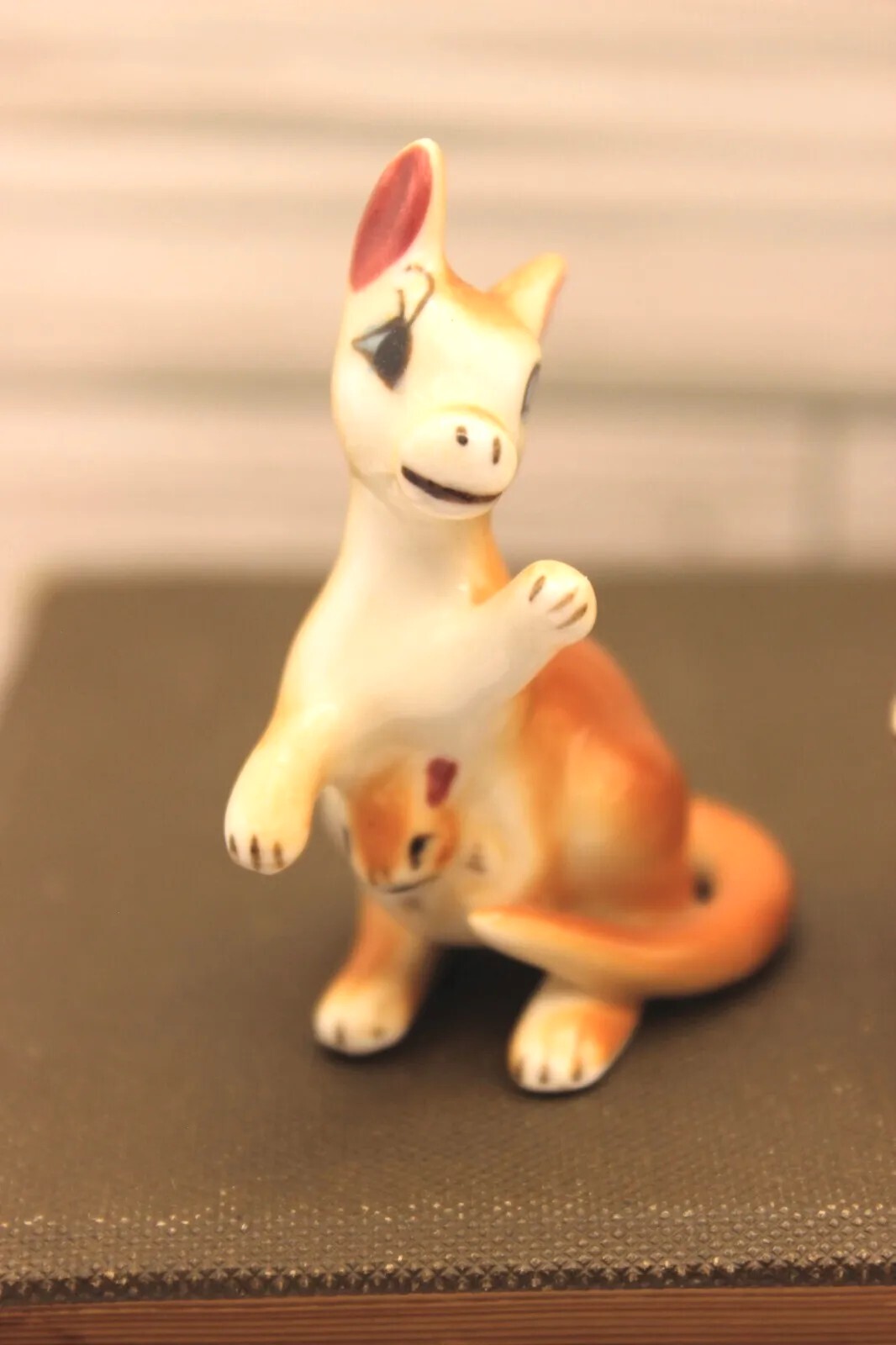 Miniature Kangaroo Family Porcelain Figurines Mom Joey Yearling ...