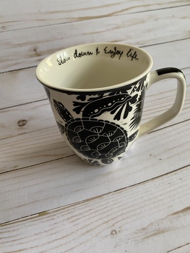 Turtle Mug ''Slow Down & Enjoy Life'' Black & White | eBay
