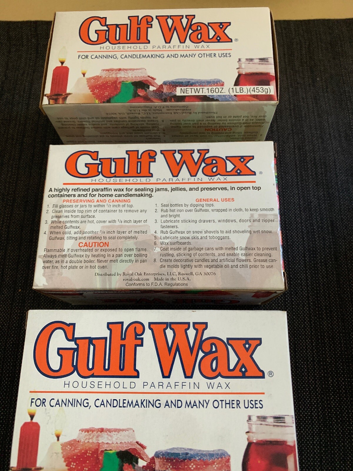 11 One Pound Gulf Wax Household Paraffin Wax Canning Candlemaking | eBay