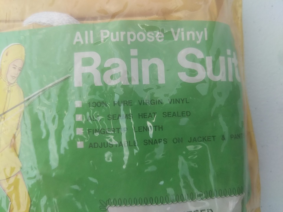 vintage Weather-Rite Mens PVC Rainsuit - Large yellow 100% Waterproof ...