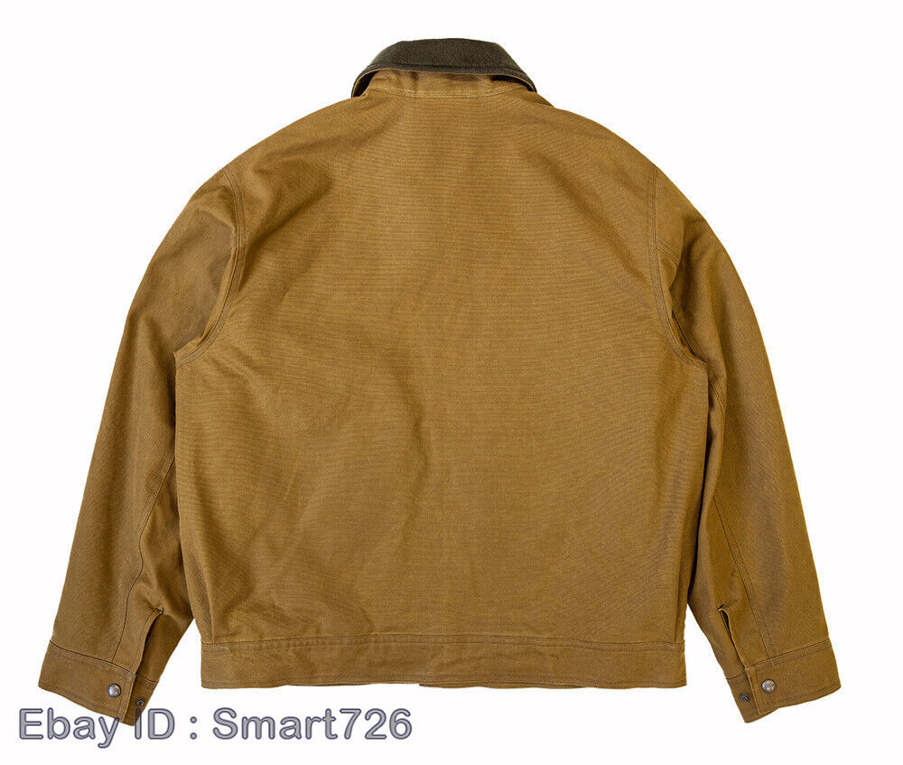 Heavyweight Canvas Jacket Men's Vintage Casual Coat Work Coat Pockets ...