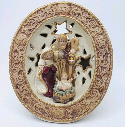 TII Collections Nativity Ceramic Tea Light Candle Holder Mother Mary ...