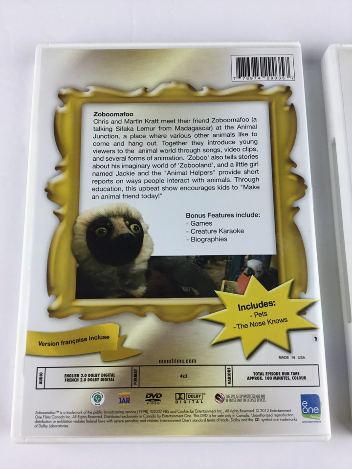 Zoboomafoo DVD Lot The Kraft Brothers Cold Nose Warm Toes And Pets Very ...
