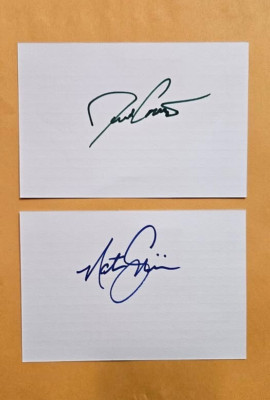 DAVID CORENSWET SIGNED & NATHAN FILLION SIGNED INDEX CARD AUTOGRAPH ...