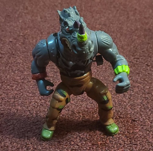 Vintage 1991 Playmates Wacky Action Machine Gunnin Rocksteady Figure ...