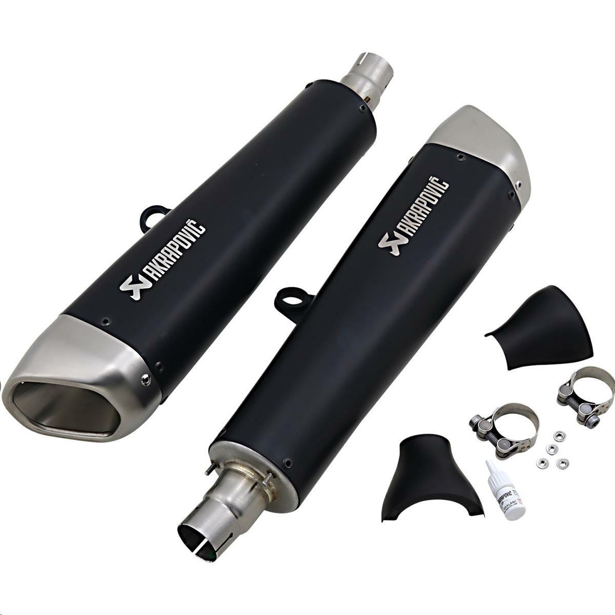 Akrapovic - S-T12SO2-HCQTBL - Slip-On Line Dual Exhaust, Black Titanium ...