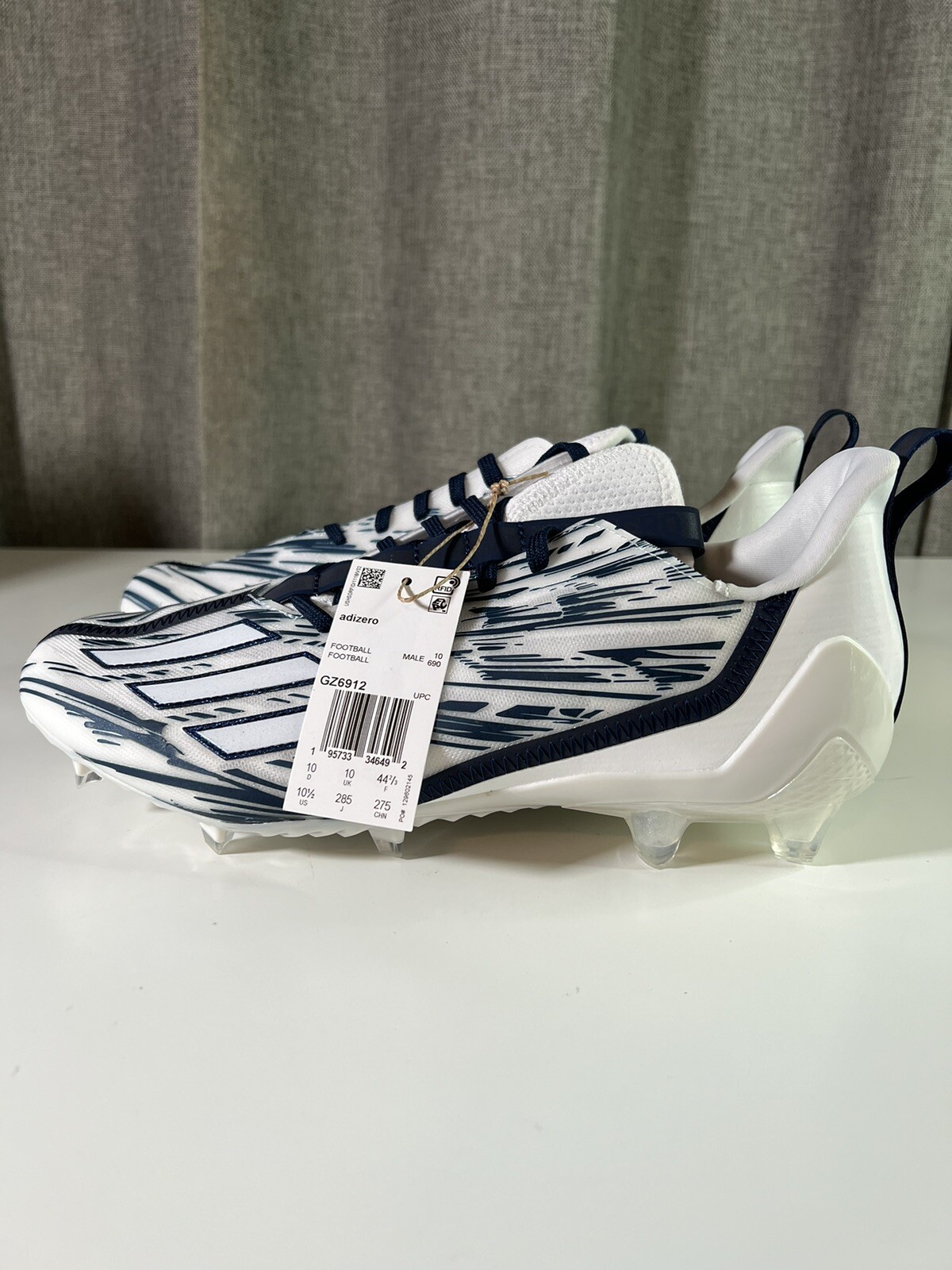Adidas ADIZERO 12.0 Football Cleats Mens Size 10.5 White Navy Blue ...