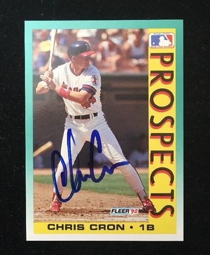 CHRIS CRON 1992 FLEER AUTOGRAPHED SIGNED AUTO BASEBALL CARD 656 ANGELS ...