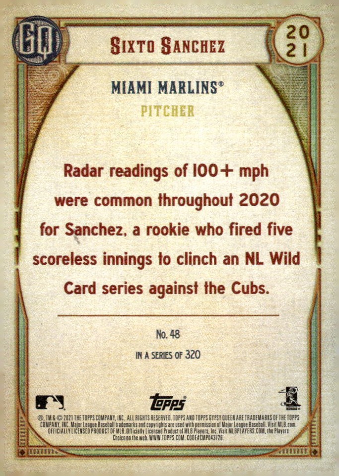 2021 Topps Gypsy Queen #48 Sixto Sanchez | eBay